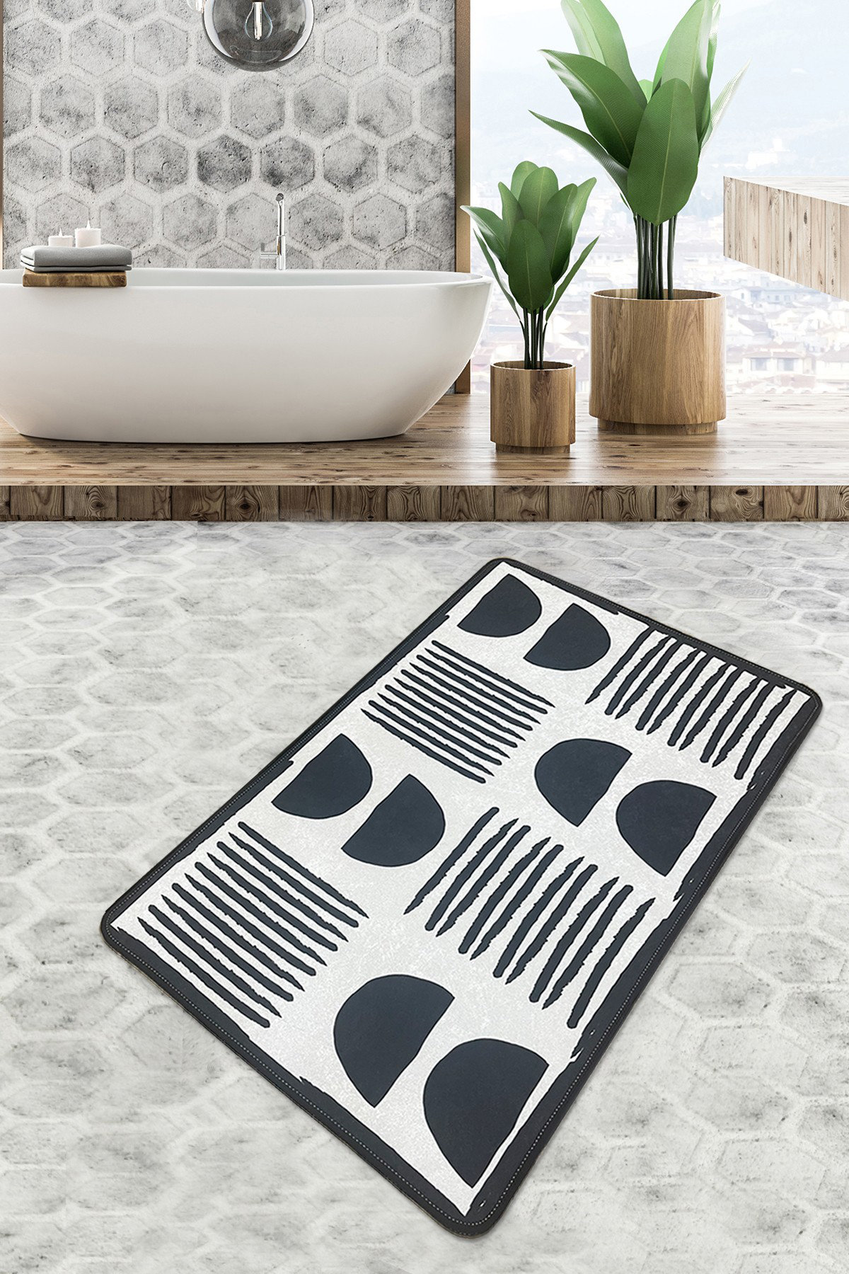 East Urban Home Roro Geometric Bath Mat | Wayfair