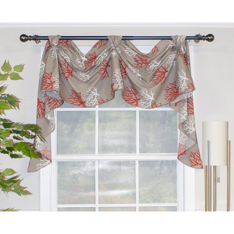 RLF Home Sea Coral Victory Swag red/taupe/white | Wayfair