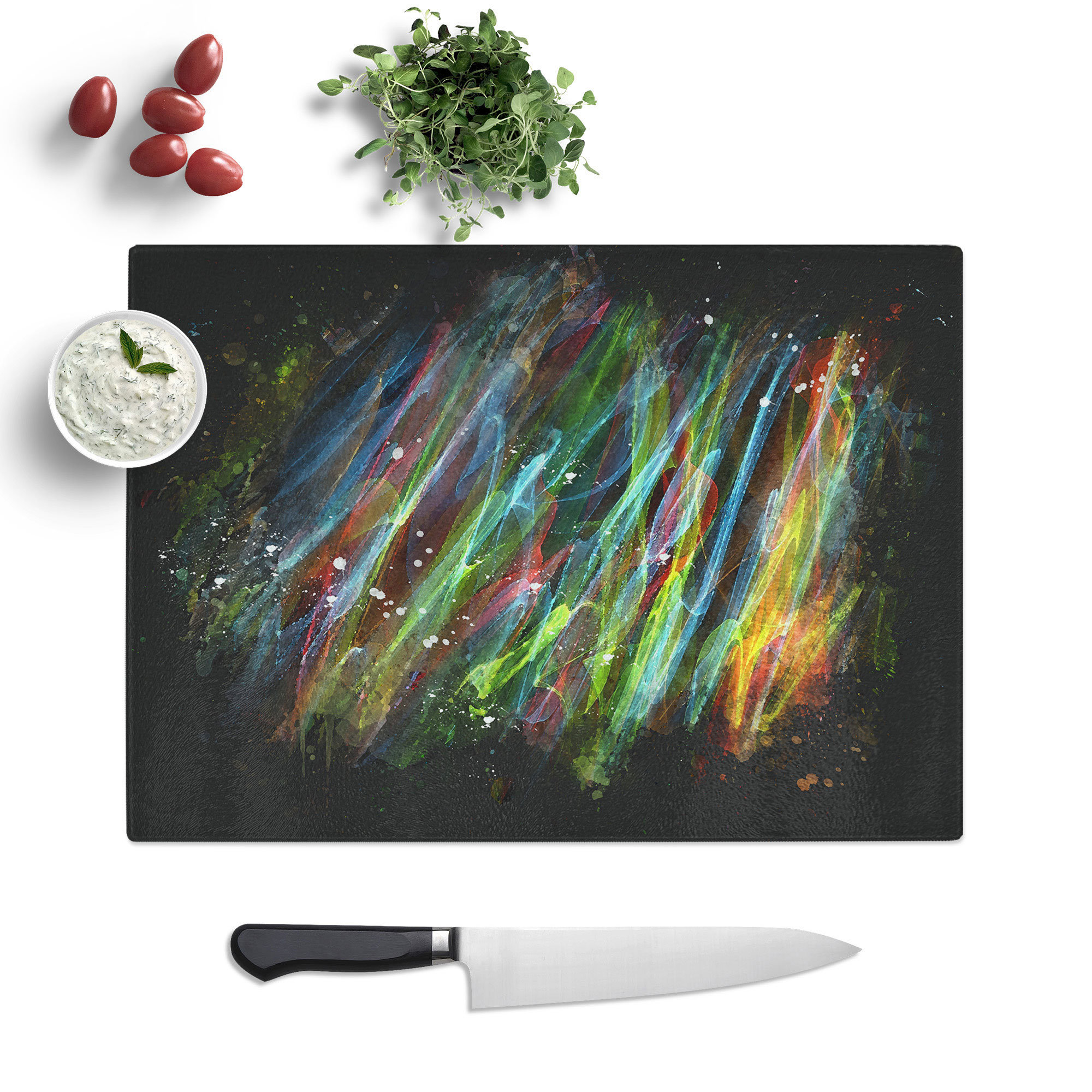 East Urban Home Vol (5) Paint Splash Chopping Board | Wayfair.co.uk