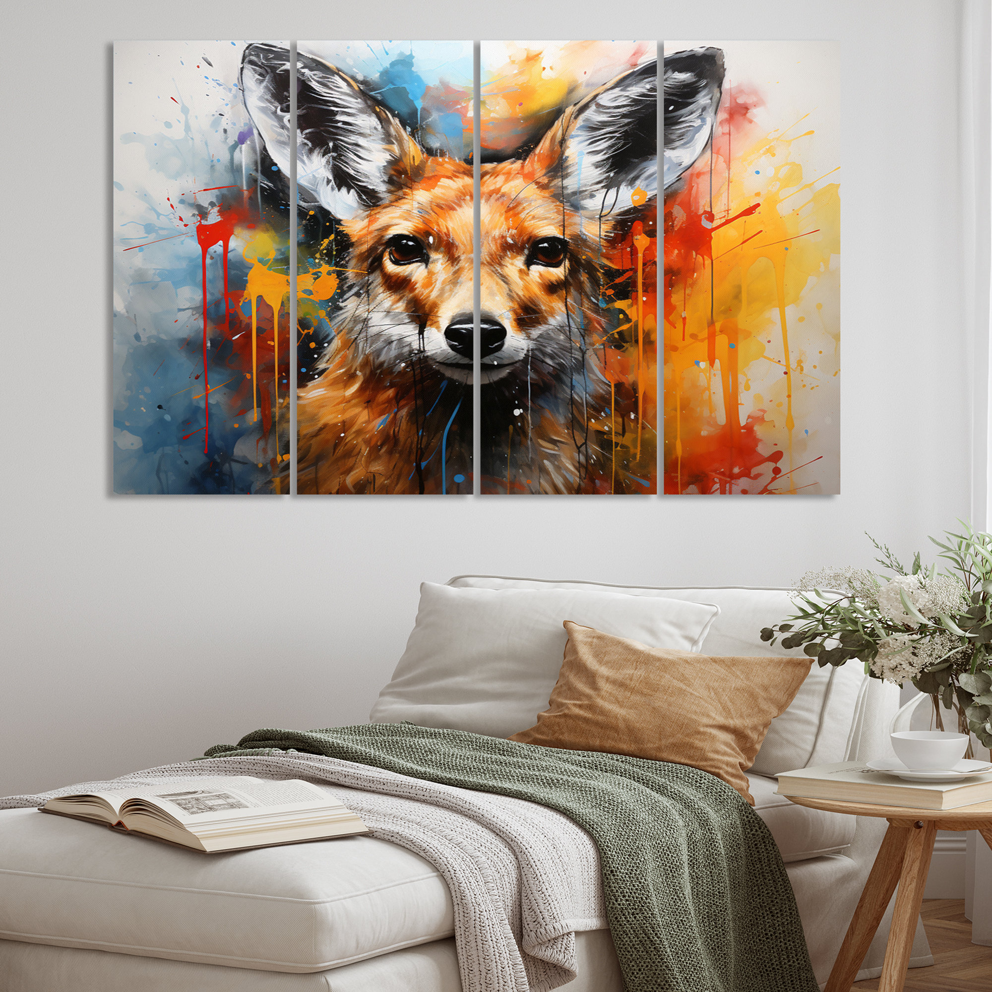 Ebern Designs Kangaroo Bound Collage - Animals Canvas Wall Art - 4 ...