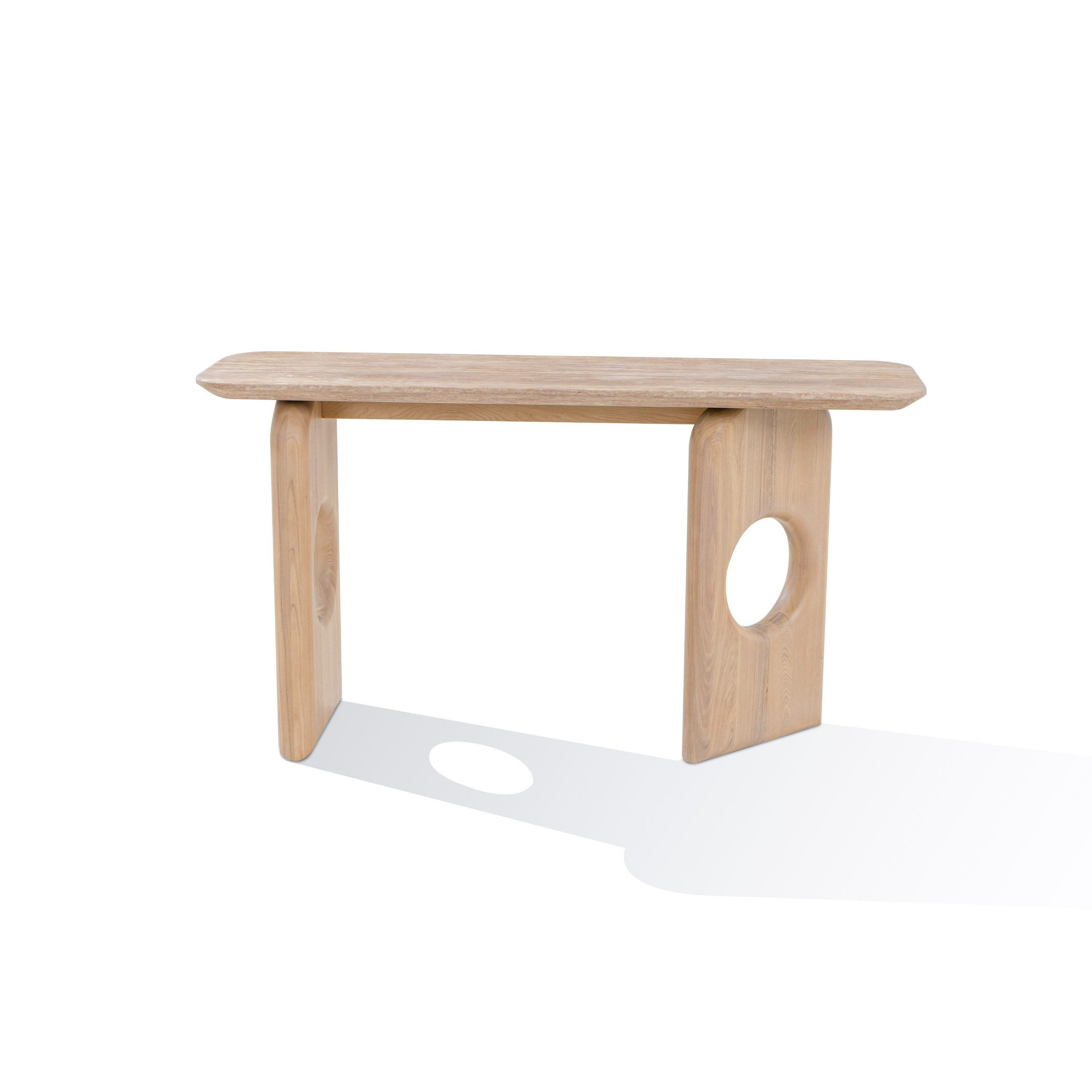 Benjara Aky 55 Inch Console Table, Faux Marble Top, Open Panel Frame ...