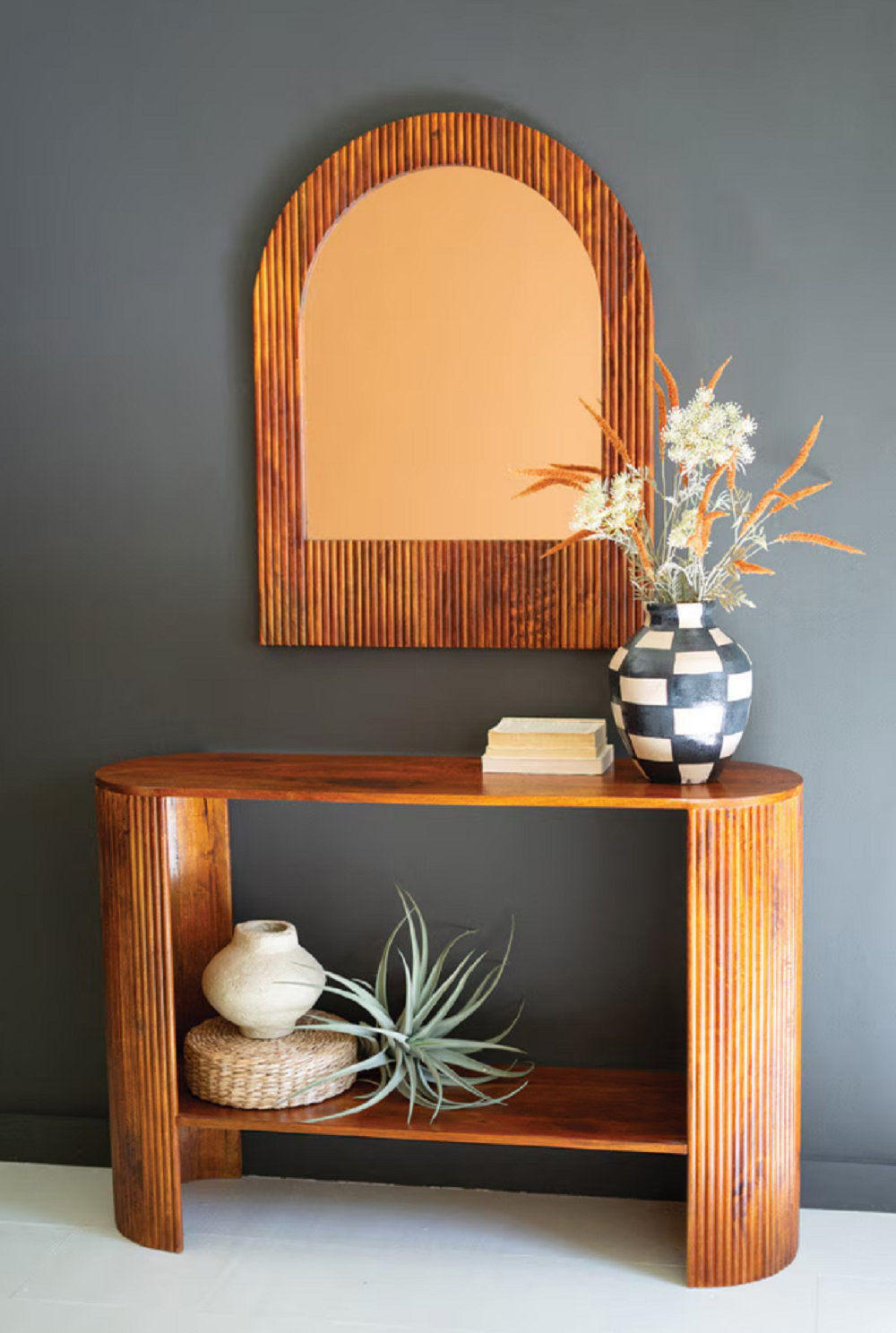 Loon Peak® Oval Mango Wood Tambour Console | Wayfair