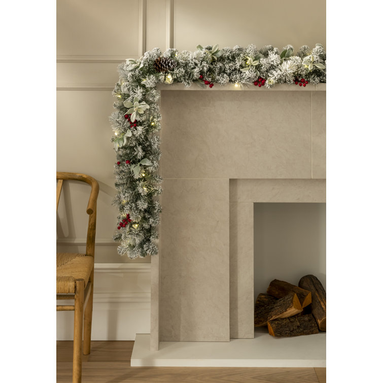 The Seasonal Aisle WINTER SOLSTICE - 6ft Garland with 100 Warm White ...