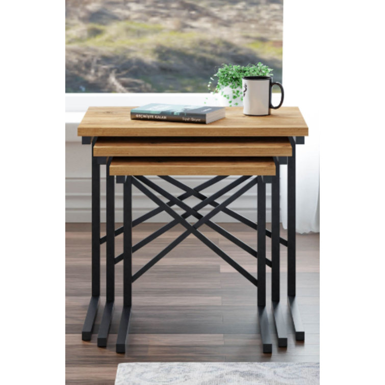 Highland Dunes 3piece Nesting Coffee Table - Atlantic Pine | Wayfair.co.uk