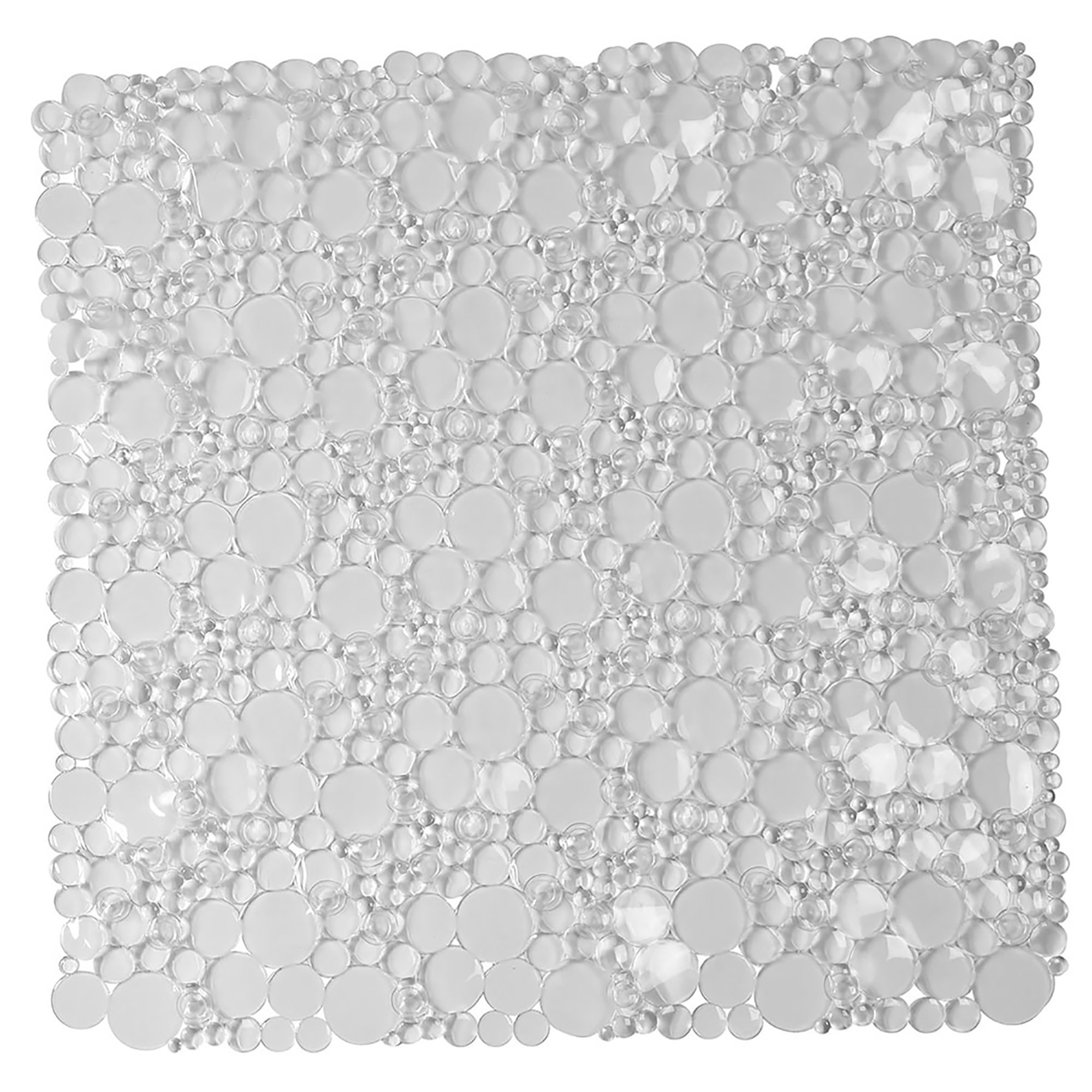 Evideco Bathroom Bubbles Square Plastic/Vinyl Non-Slip Shower Mat ...
