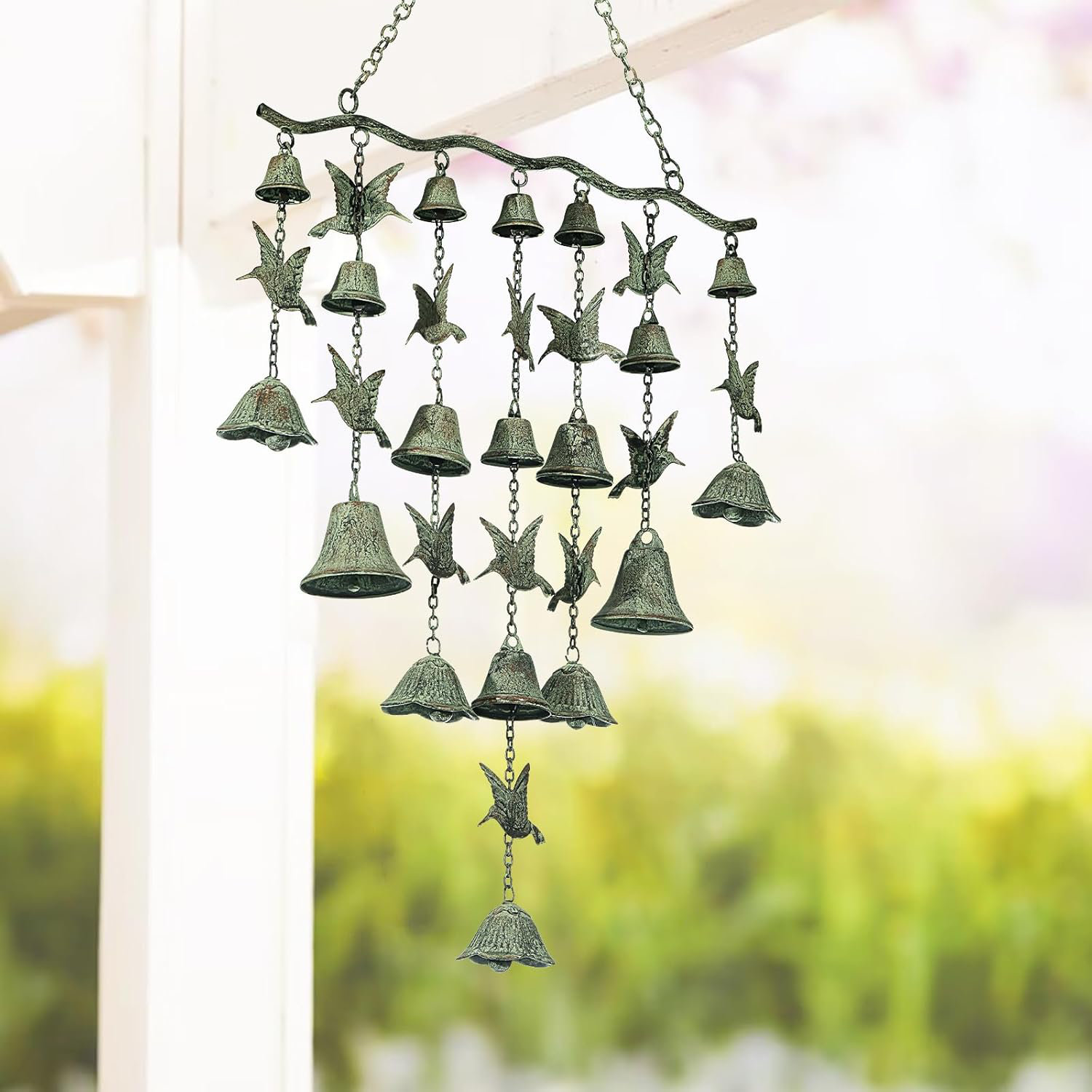 One Allium Way® Hummingbird Wind Chimes For Outside Large Strung ...