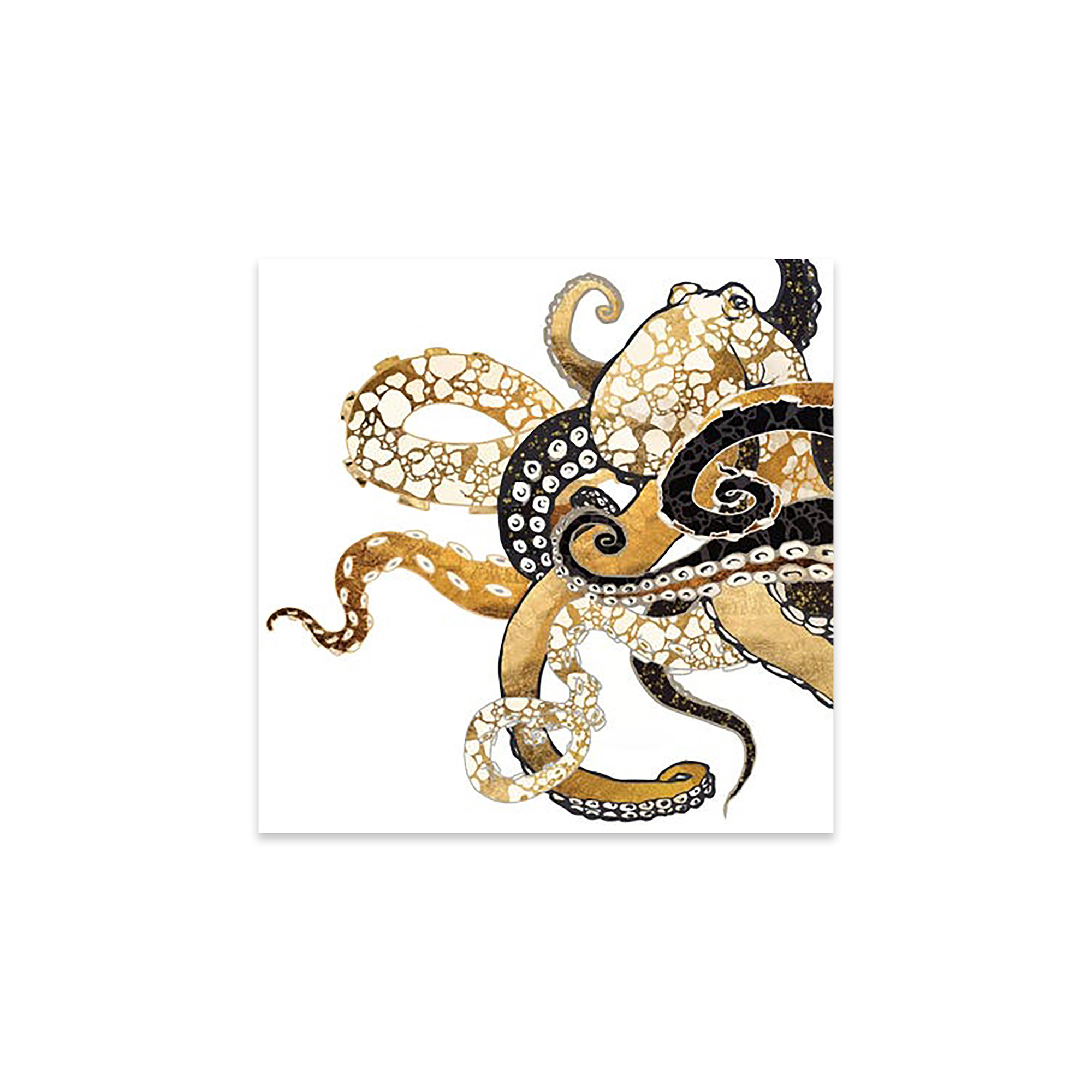 Dovecove Metallic Octopus Print On Acrylic Glass | Wayfair