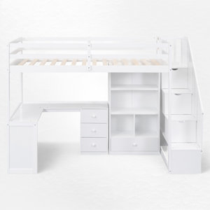 Harriet Bee Gillianne Twin 4 Drawer Loft Bed with Built-in-Desk by ...