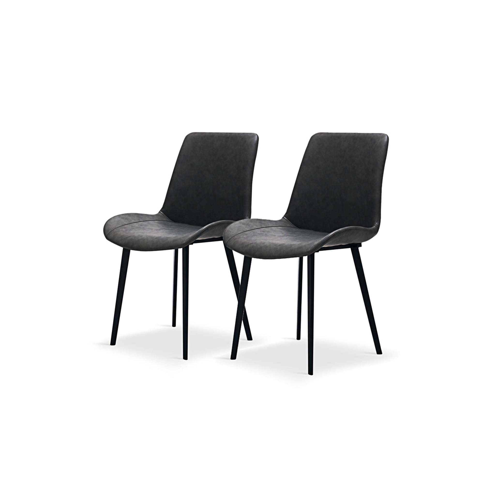 George Oliver Keiona Dark gray microfiber leather dining chair | Wayfair