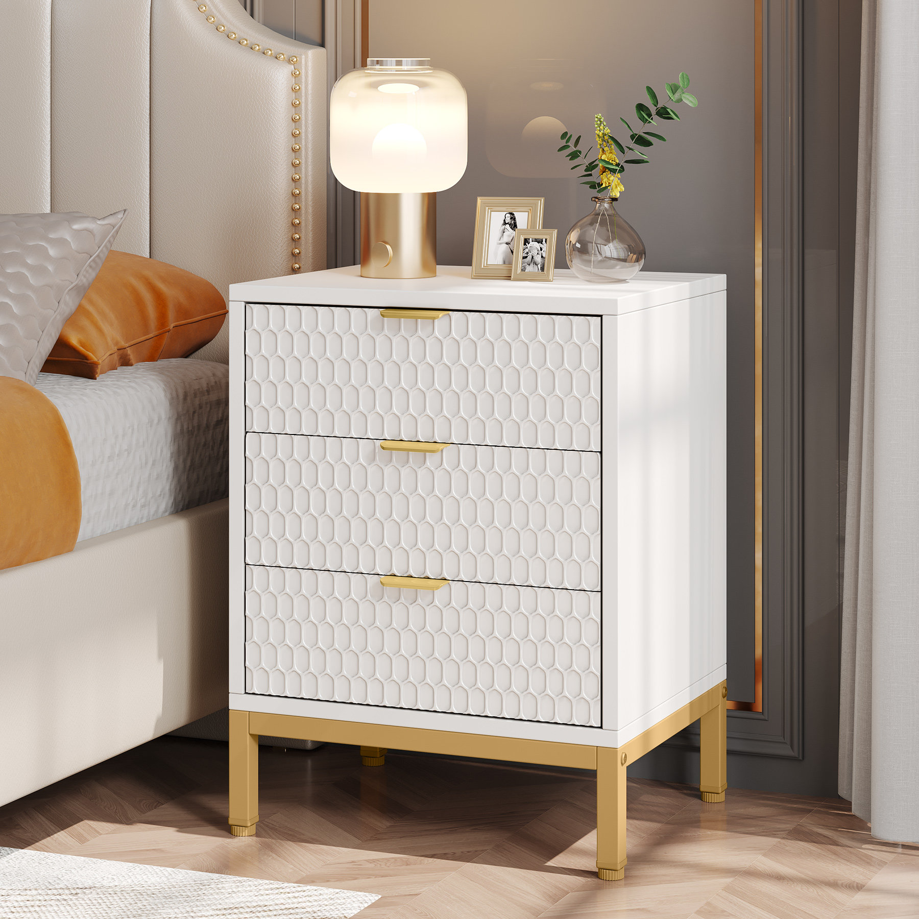 white princess bedside table