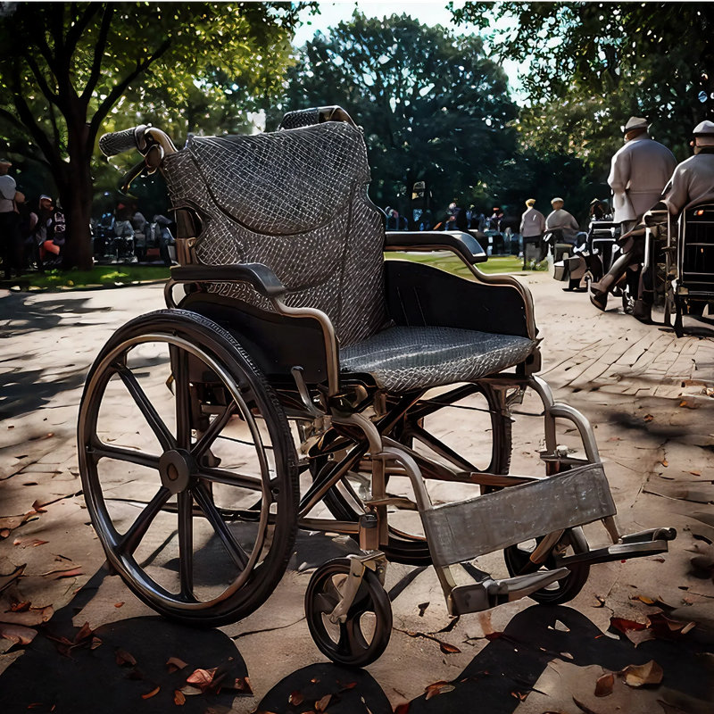 JINSHOUSHI Folding Manual Transport Wheelchair, 20 " Seat With Front ...