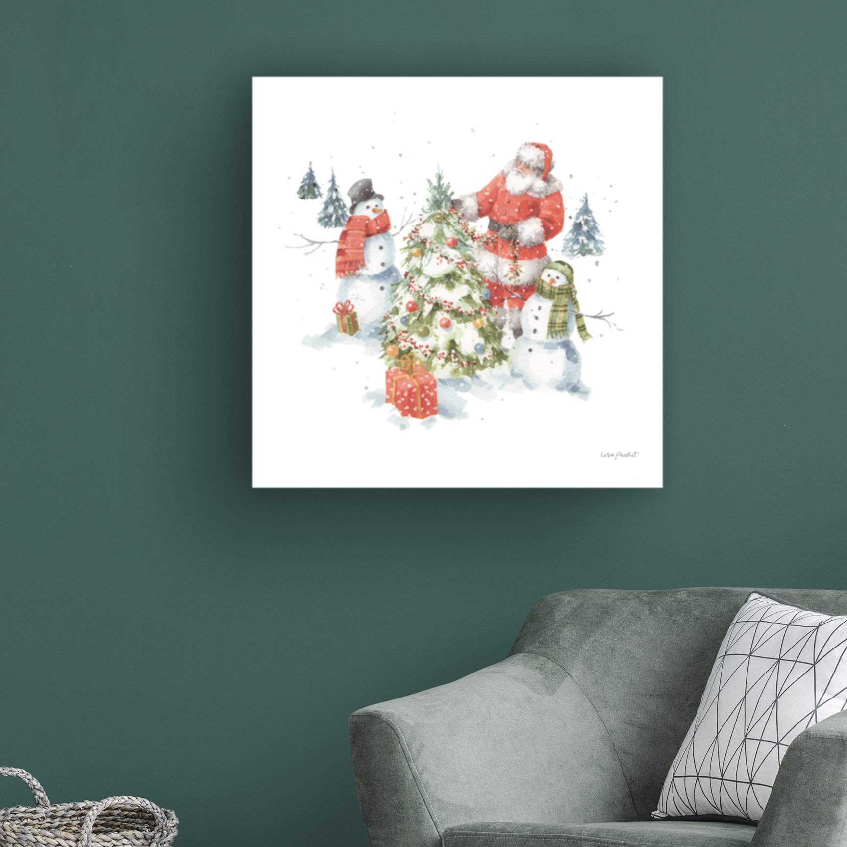 The Holiday Aisle® Lisa Audit 'Welcoming Santa 08' Canvas Art - Wayfair ...