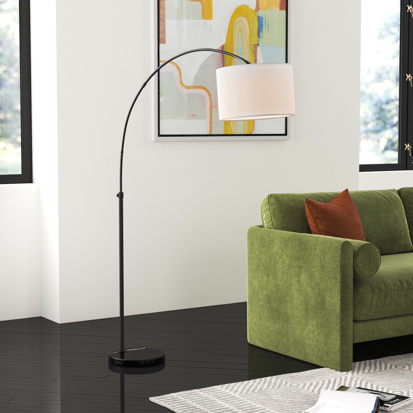 Lark Manor™ Aseel 70" Arched/Arc Floor Lamp & Reviews | Wayfair