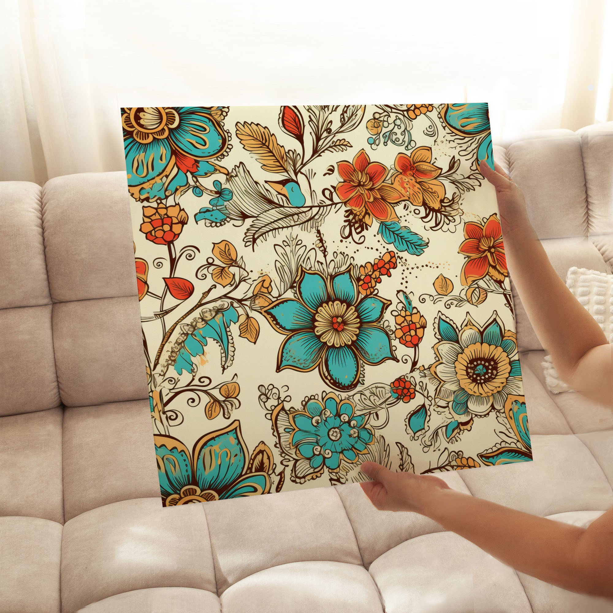 Winston Porter Floral Boho Henna Flowers IV Bohemian Unframed Art Print ...
