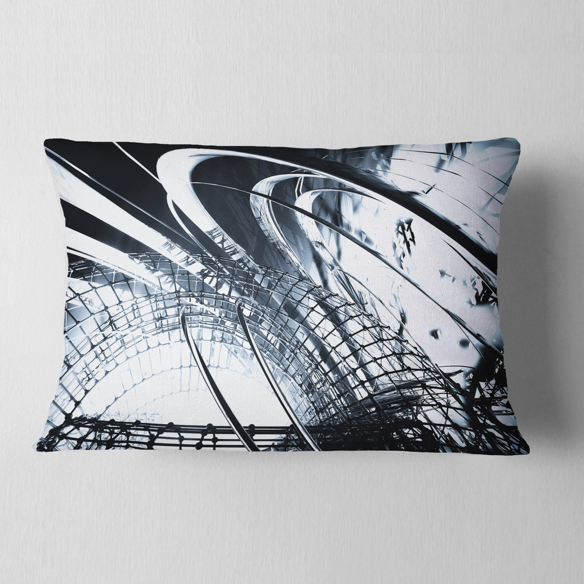 Design Art 3D Abstract Art Black Structural - Abstract Printed Pillow ...