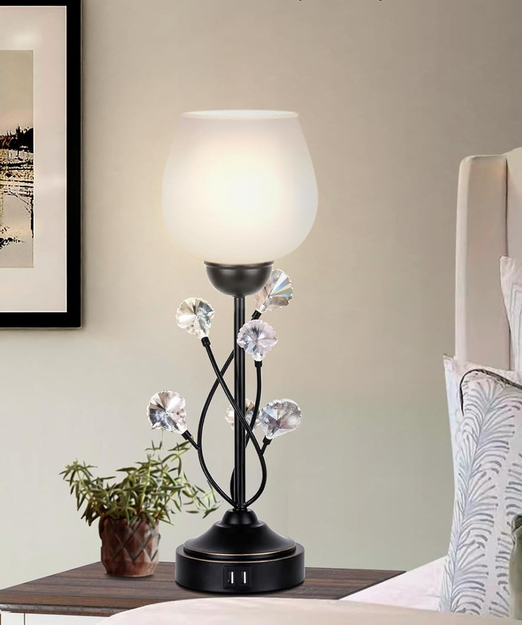 Lark Manor™ Touch Control Table Lamp Torchiere Bedside Lamp with Clear ...