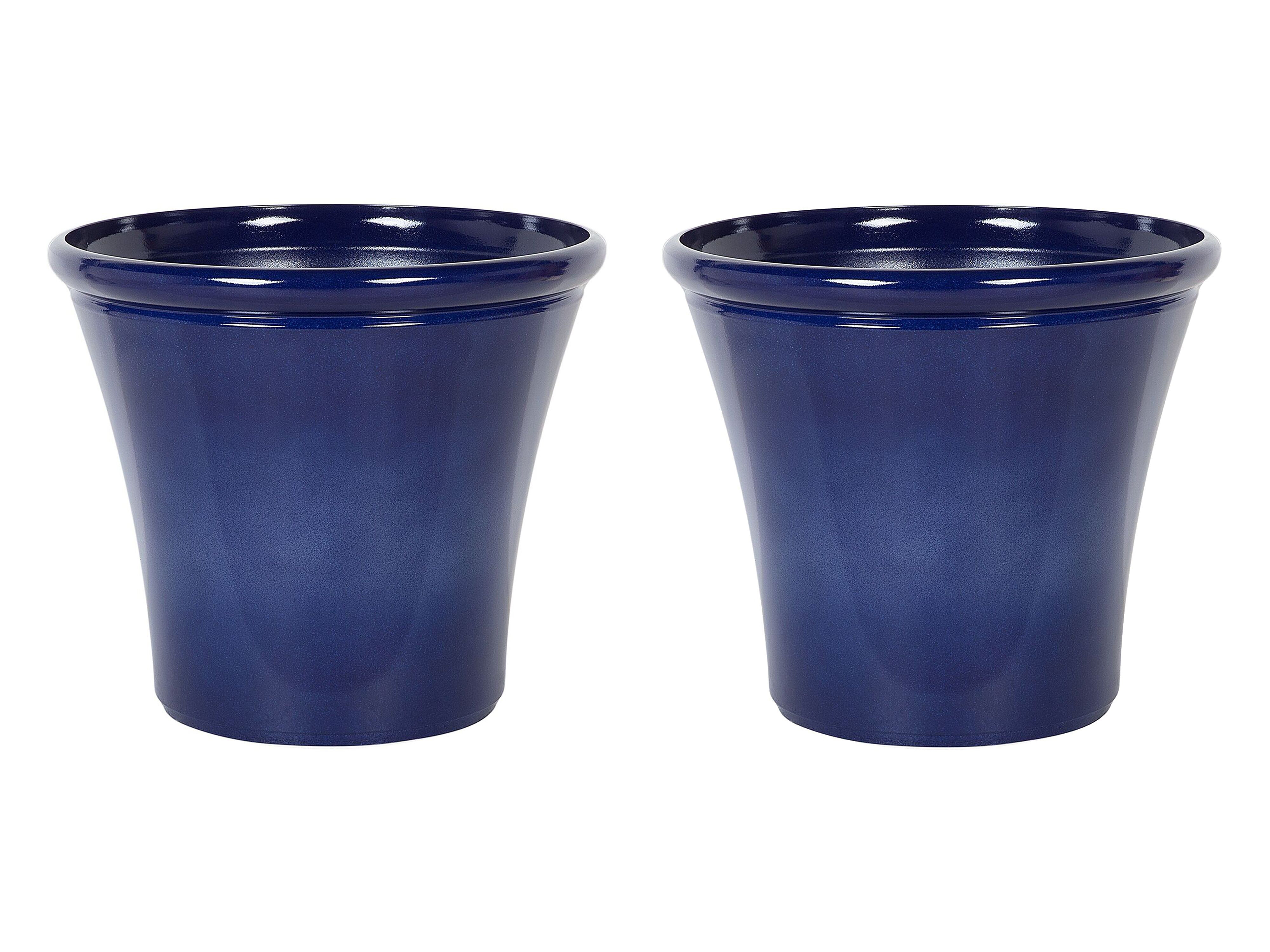Ophelia & Co. Set Of 2 Plant Pots 50 Cm Navy Blue Sonora | Wayfair.ie