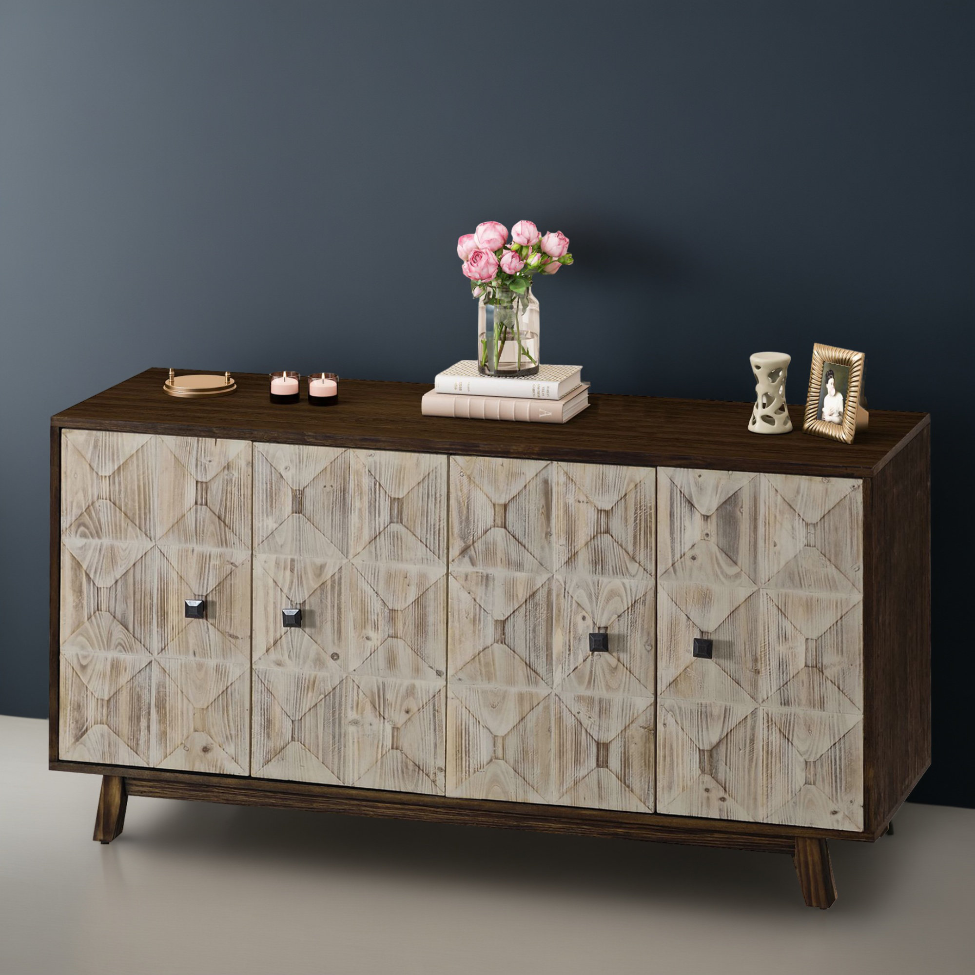 Gracie Oaks 60" Console Table Entryway Sideboard for Hallway Living ...