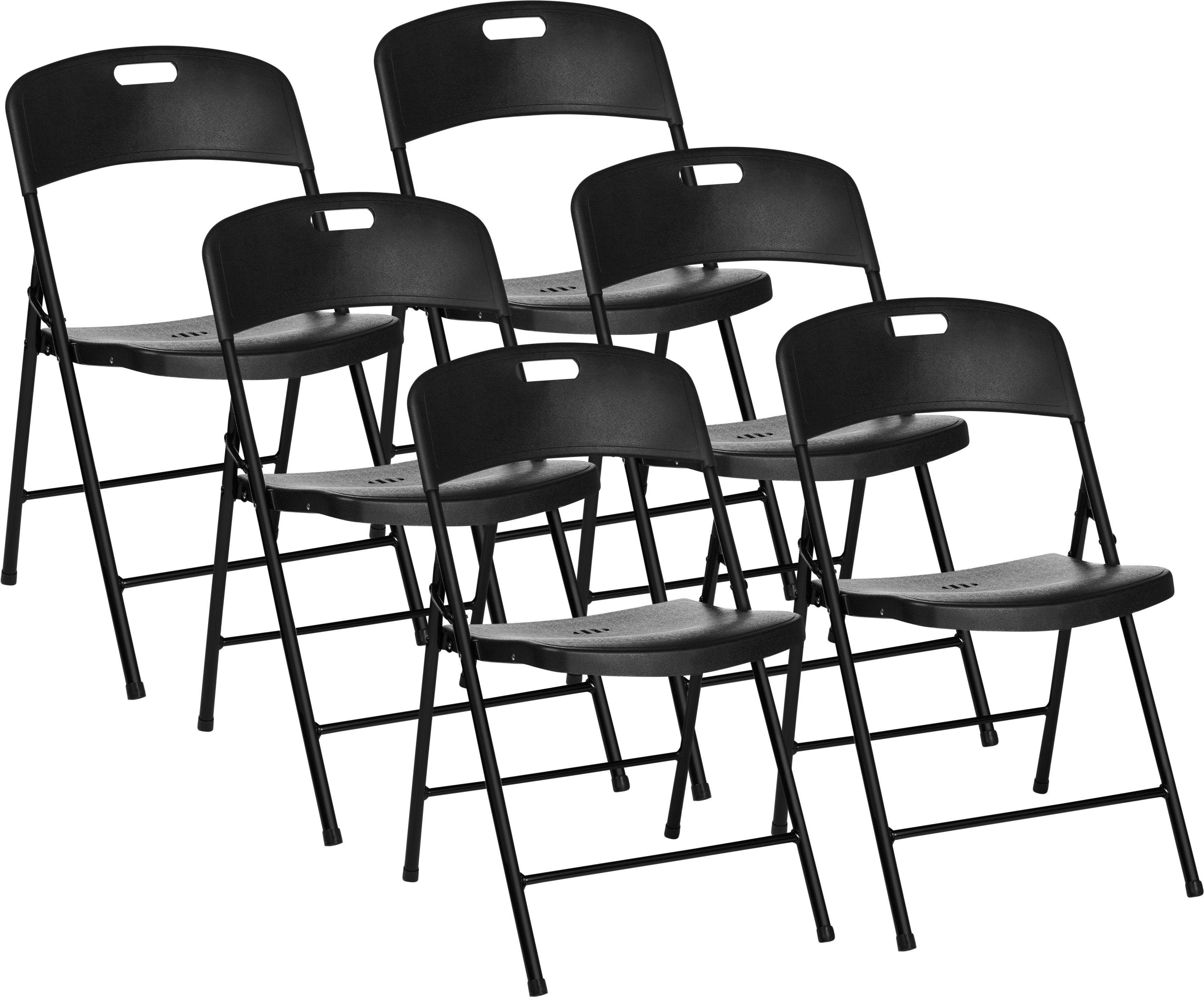 Oline Plastic/Resin Stackable Folding Chair Set of 6 & Reviews ...