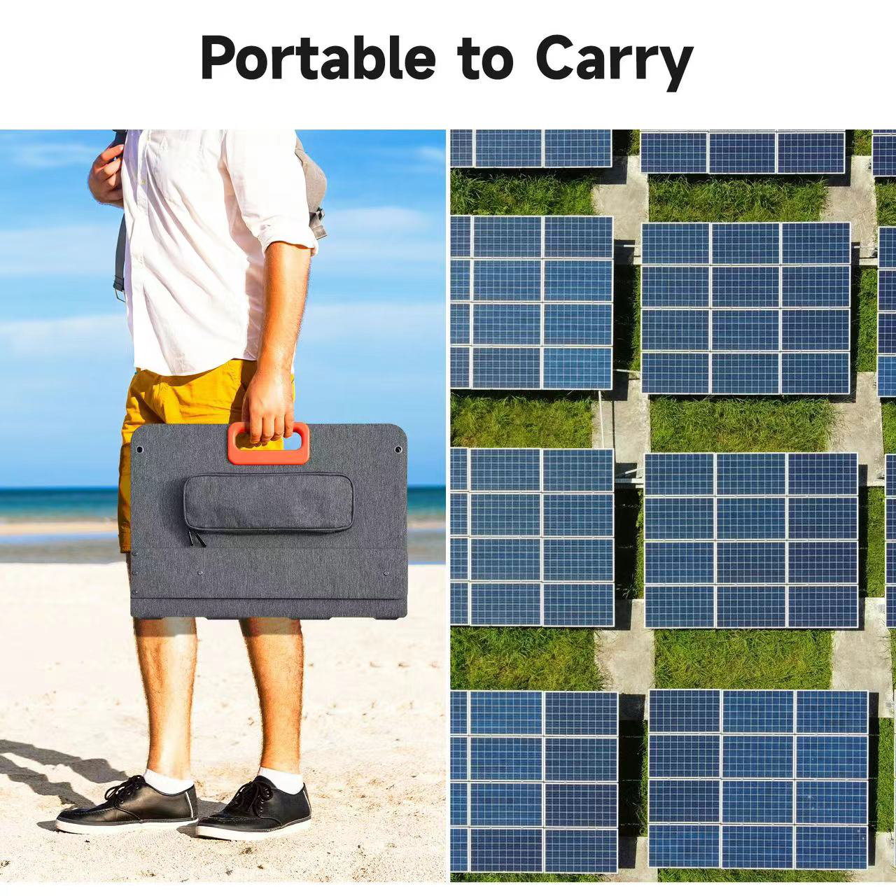 mondawe 100W Portable Solar Panel For Power Station IP67 Water Foldable ...