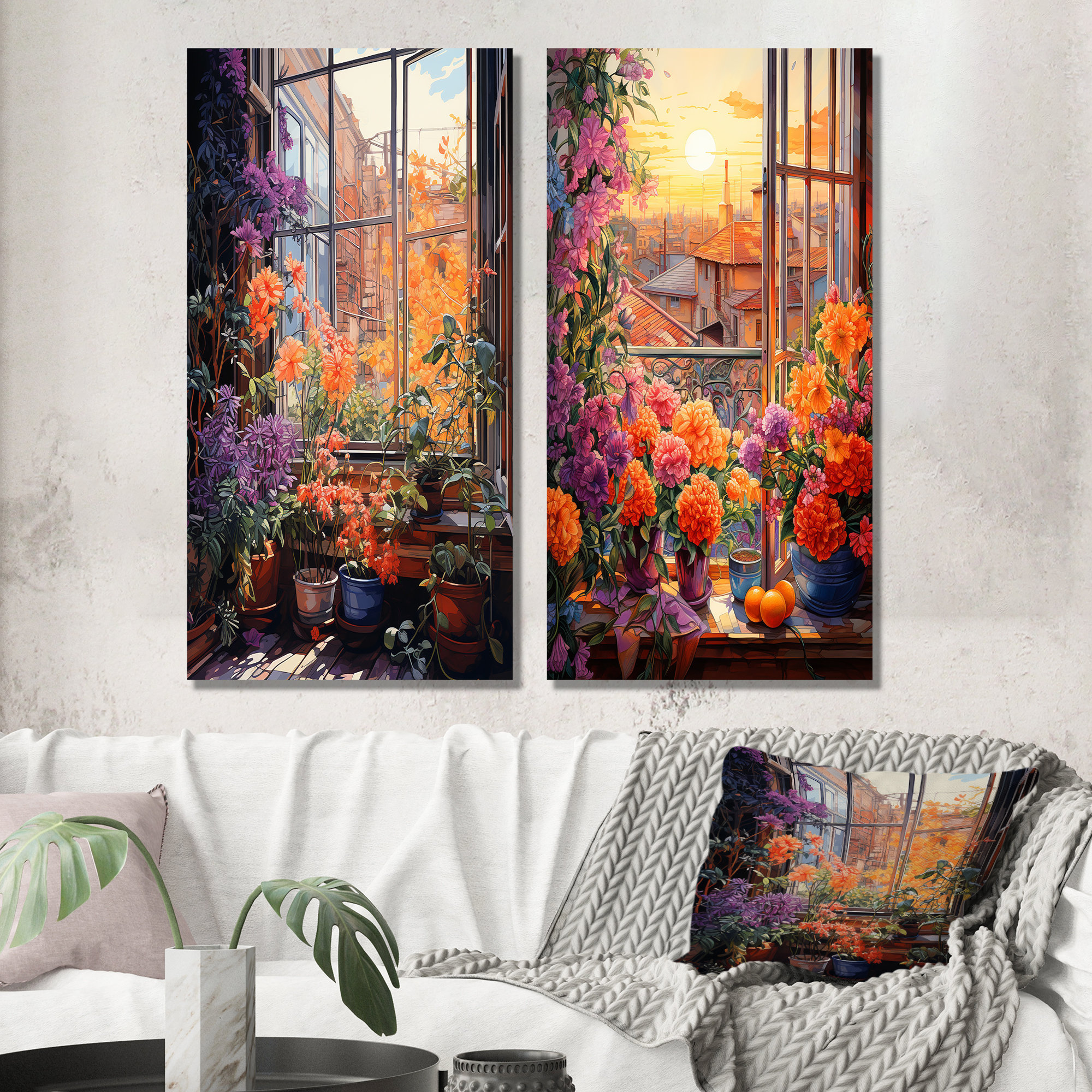 Alcott Hill® Sunset Florals Windows View In Italy II - Window Metal ...