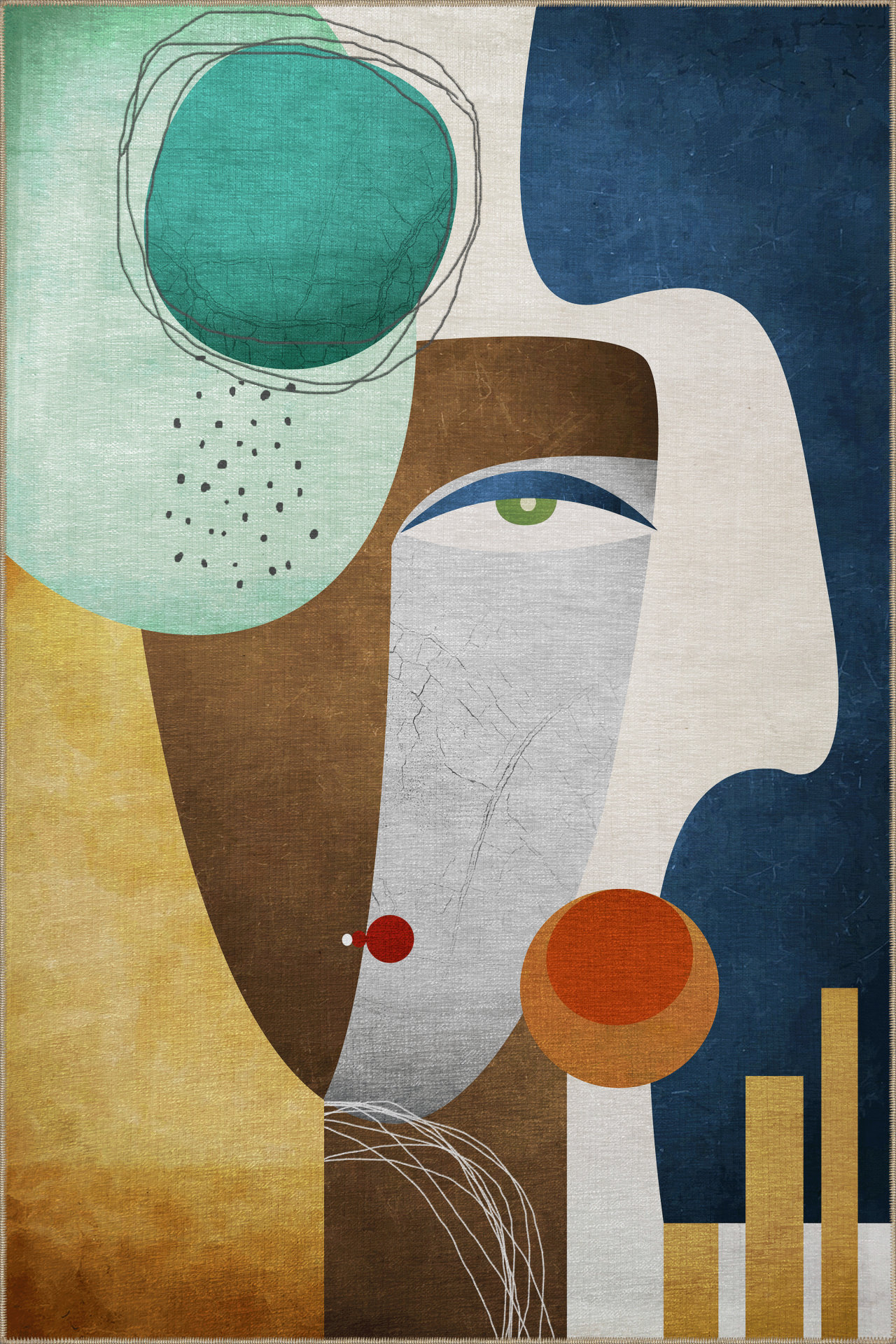 Orren Ellis Multi-Colored Surrealist Themed Ethnic Portrait Patterned ...