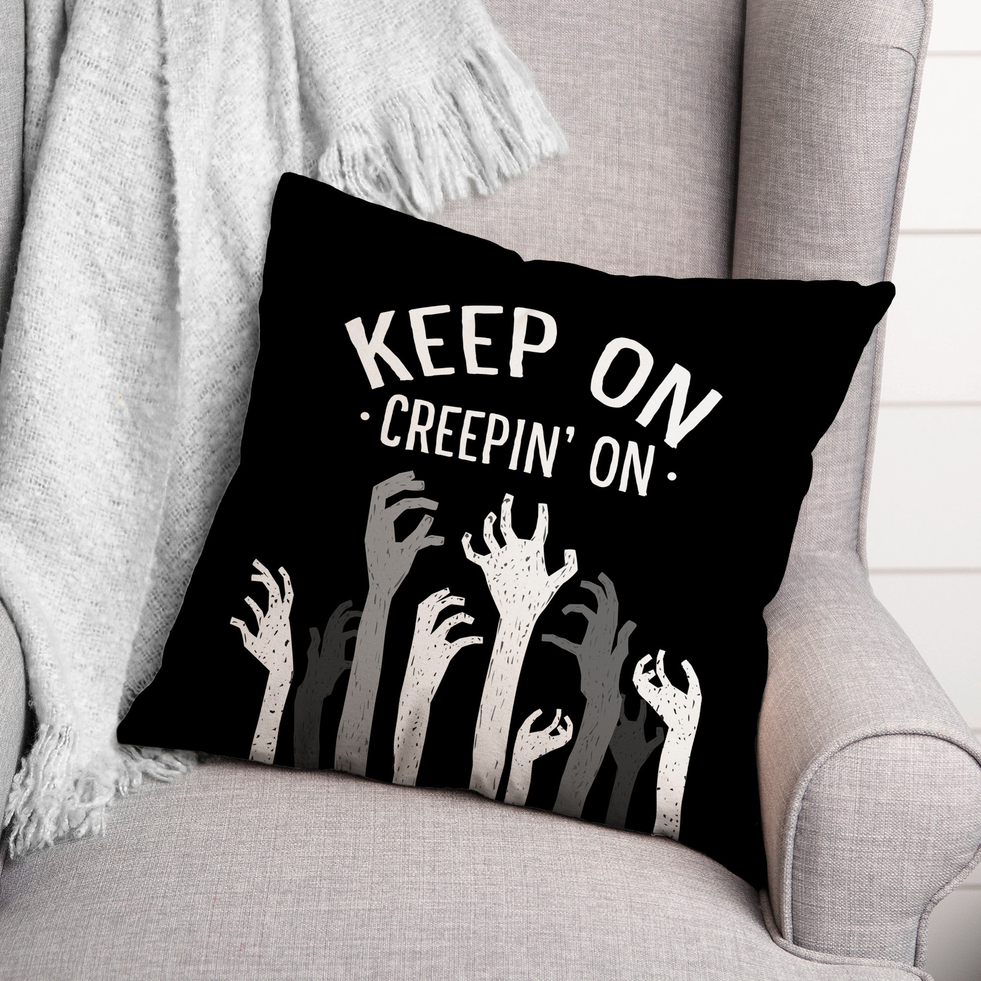 Designs Direct Creative Group Keep On Creepin On Zombies Throw Pillow ...