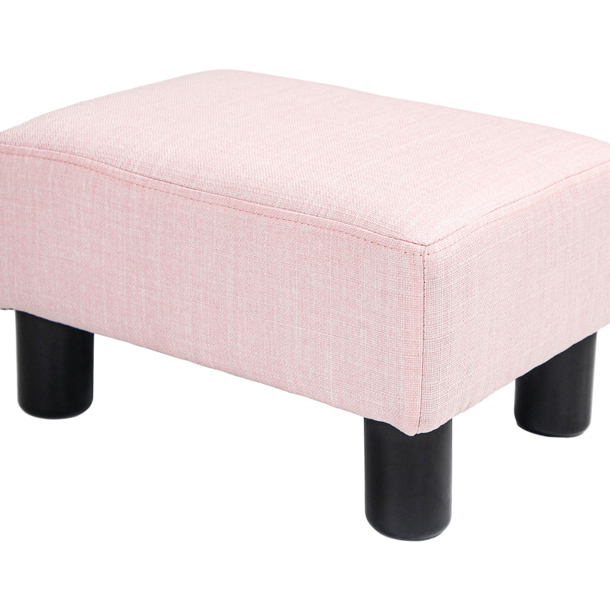Ebern Designs Pink Cube Foot Rest For Living Room - Linen Upholstery ...