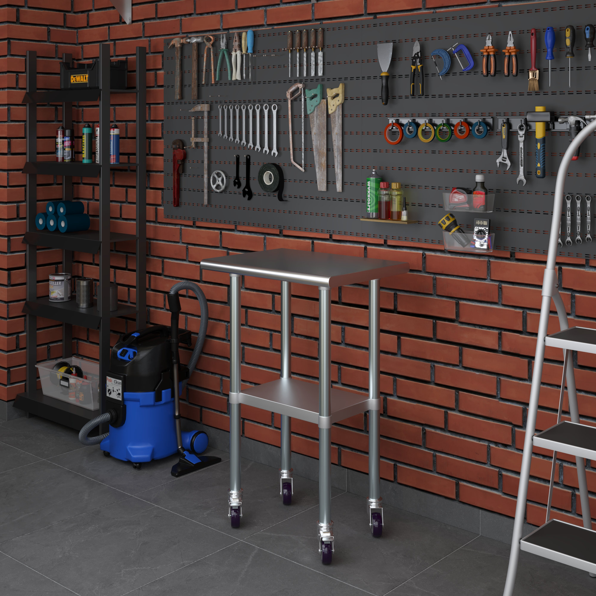 Amgood 18 In. X 24 In. Stainless Steel Table With Wheels | Wayfair