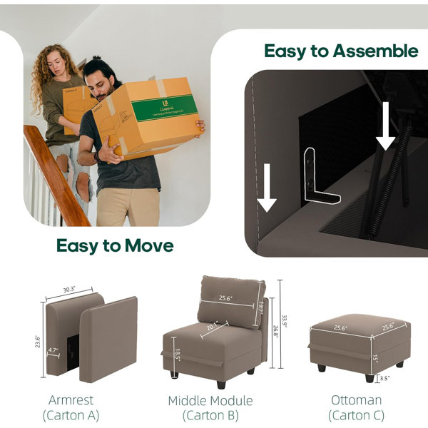 Latitude Run® Tomario L-shaped Corner Modular Sofa | Wayfair
