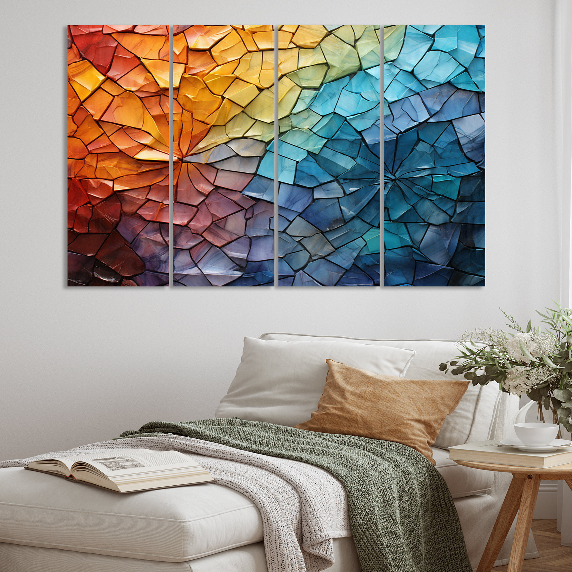 Wrought Studio Colourful Mosaic II - Abstract Collages Wall Art Living ...