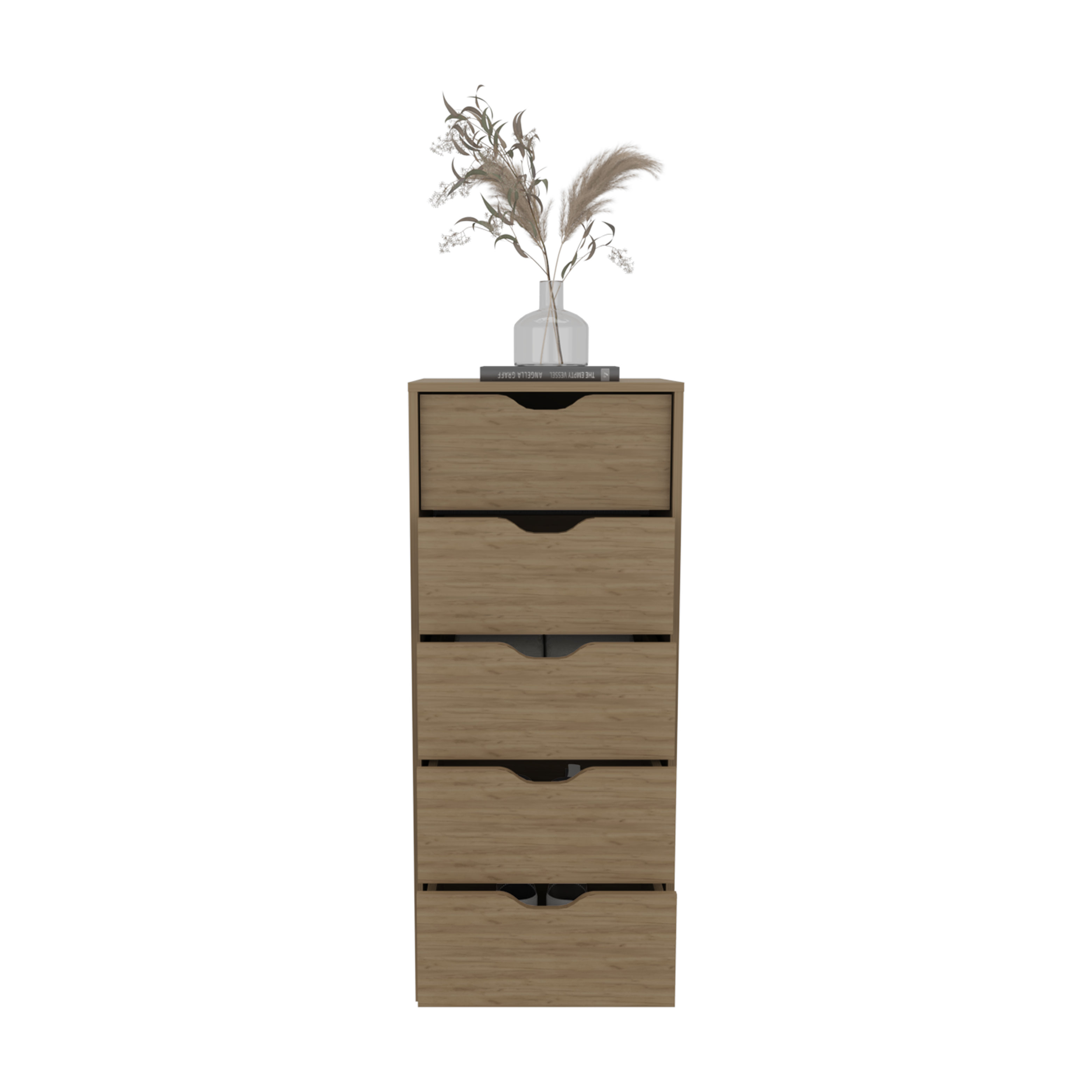 East Urban Home Alby Blue and Natural Oak Bedroom Dresser with 1 Drawer ...