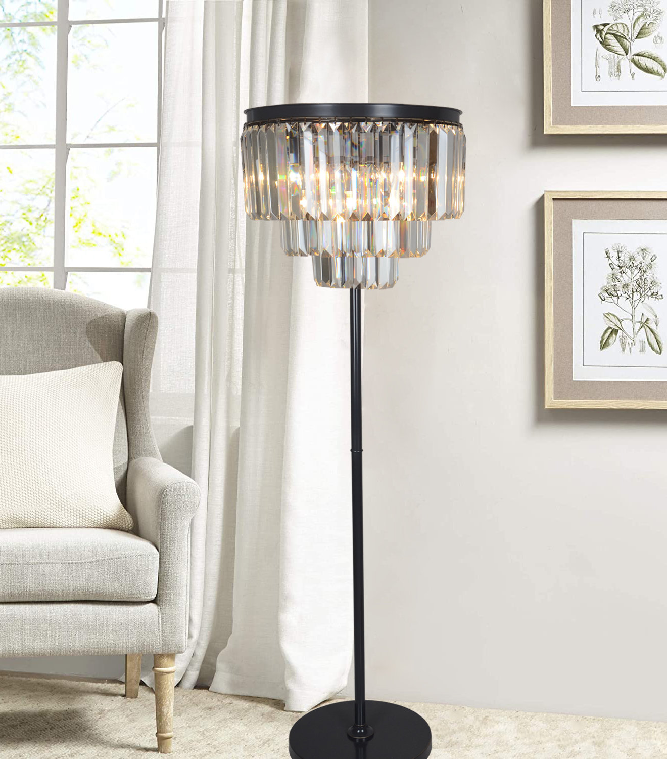 Rosdorf Park Tarbox Industrial Crystal Clear Glass Fringe Three Tiers ...