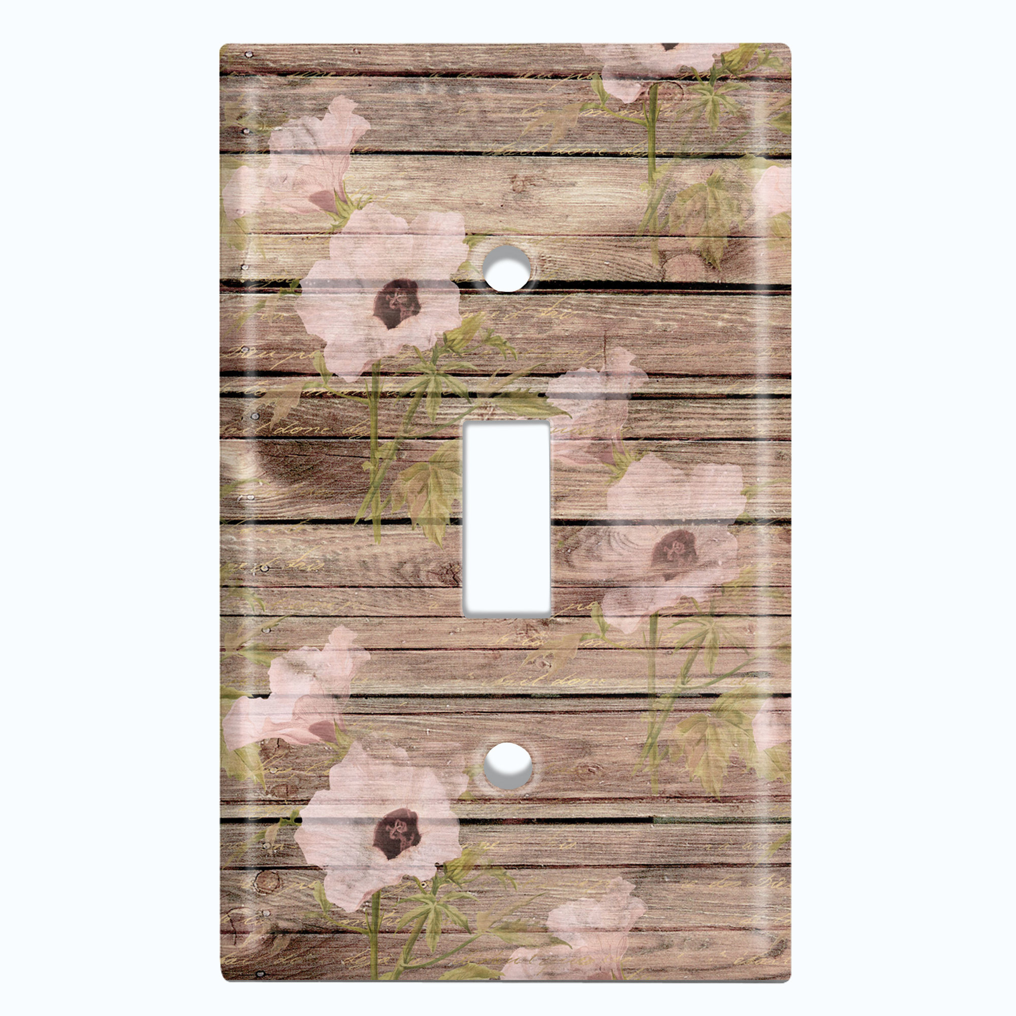 WorldAcc Metal Light Switch Plate Outlet Cover (Natural Wood Print Pink ...