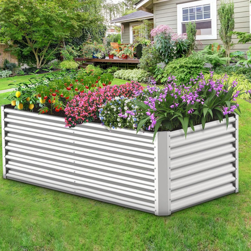 Arlmont & Co. Denishia 6x3x2Ft Galvanized Metal Raised Garden Bed ...