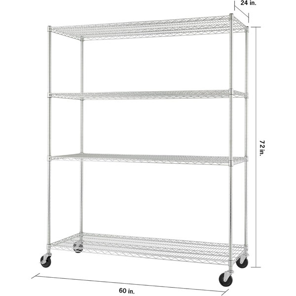 WFX Utility™ Heavy-Duty Height Adjustable Shelving Unit With Wheels ...