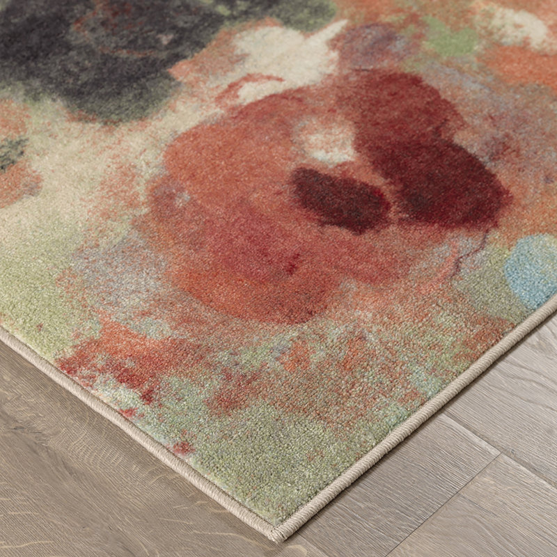 Andover Mills™ SantaCruz Floral Tufted Orange/Green Area Rug & Reviews ...
