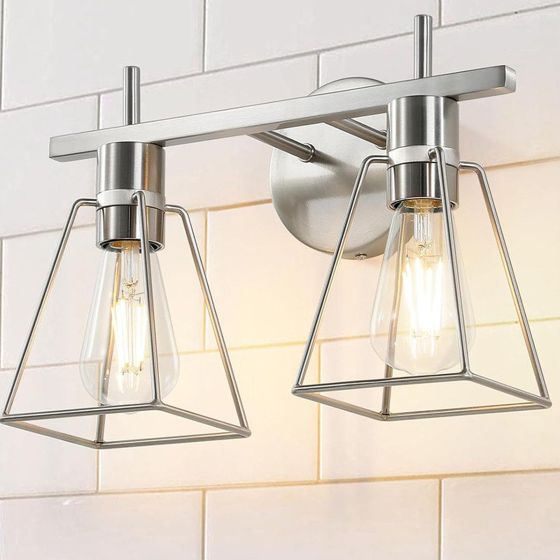 Hokku Designs 2 Light Vintage Metal Cage Wall Lamps,Light Fixture Over ...