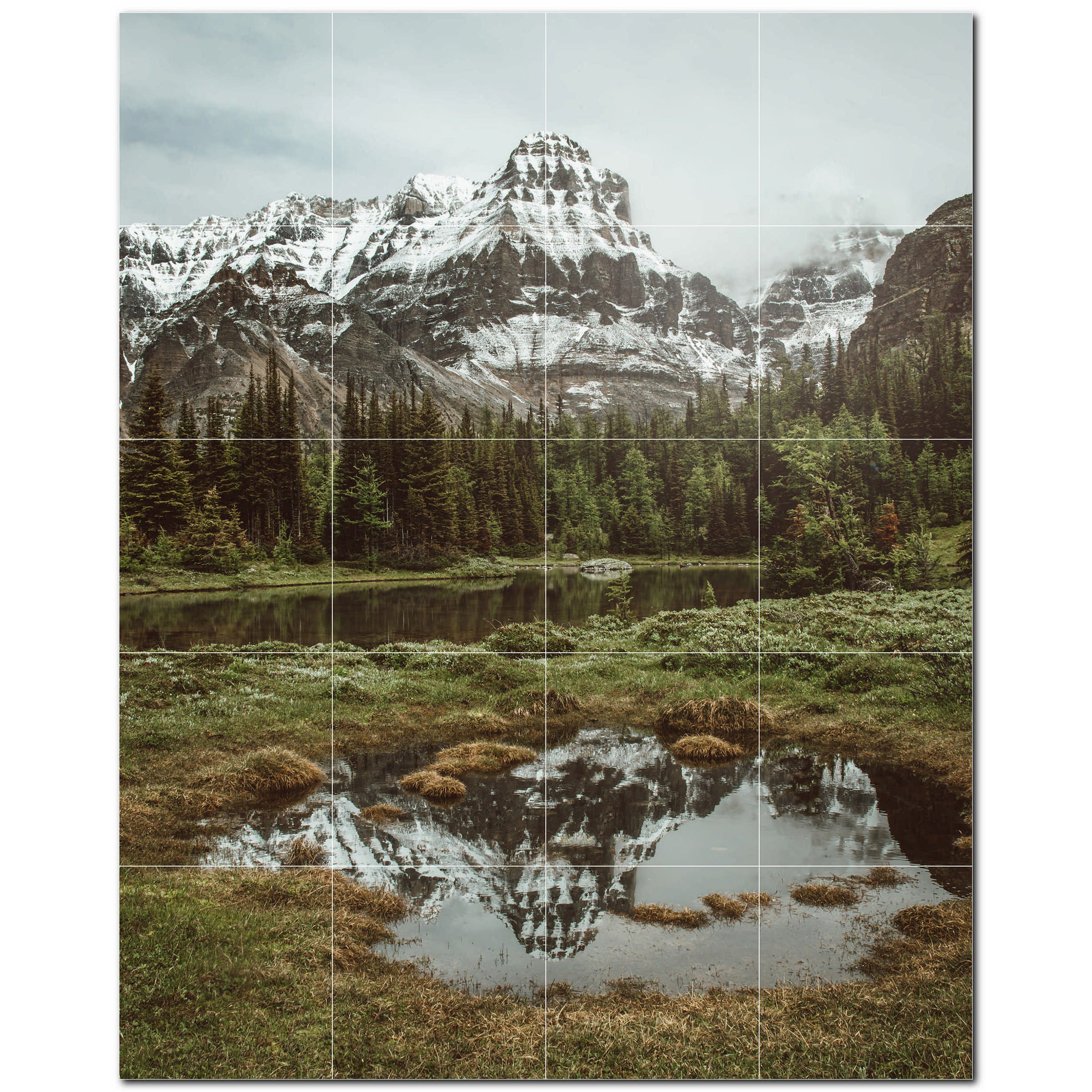 Picture-Tiles.com 32" x 40" Ceramic Mountains Photo Decorative Mural ...