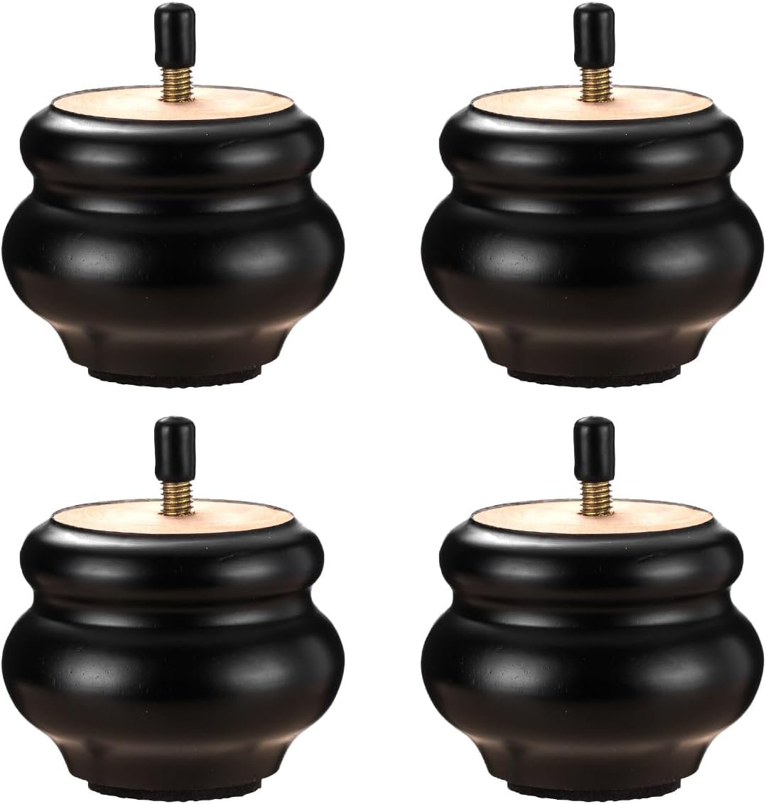 Alcott Hill® Solid Wood Furniture Bun Feet Set Of 4, Classic Round ...