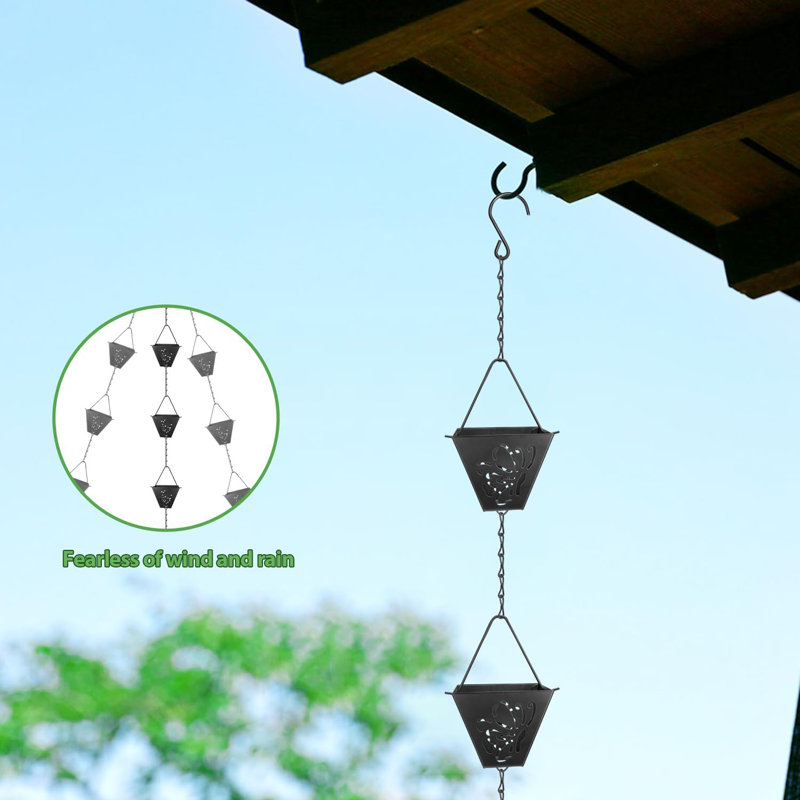 Arlmont & Co. 8.5FT Butterfly Metal Rain Chains | Wayfair