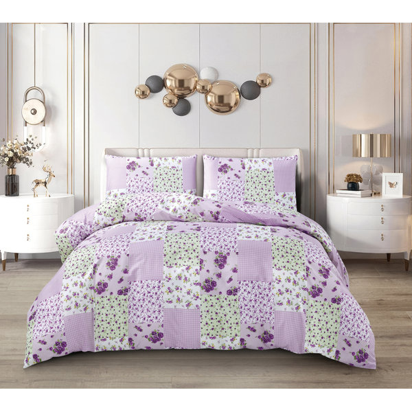 Textile Home Polyester Block Print Bedspread with Pillowcases | Wayfair ...