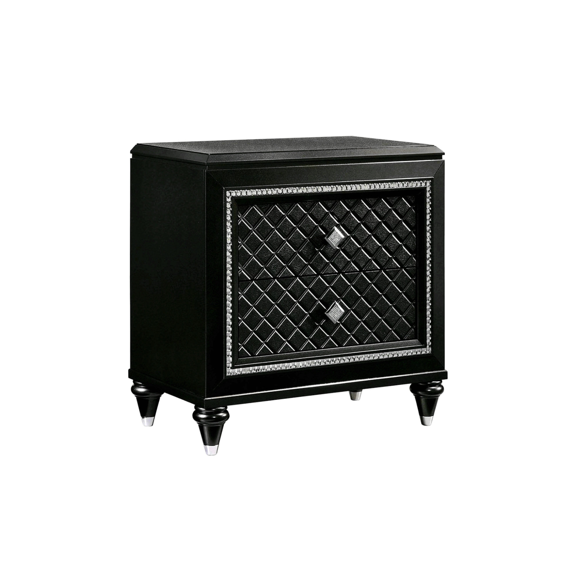 Hokku Designs Two Drawers Wooden Nightstand With Pebbled Texture Design ...