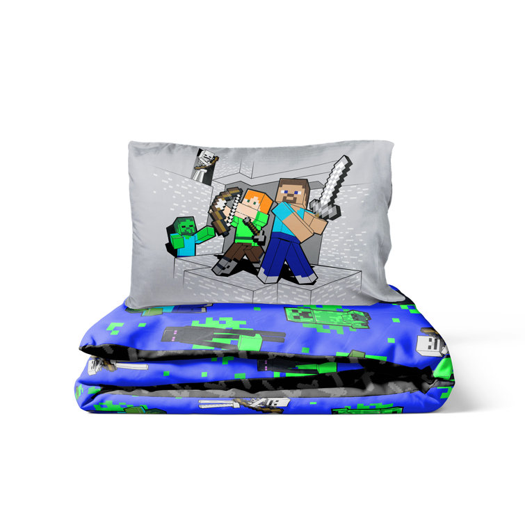 Microsoft Minecraft Fight Back 100% Cotton Single Duvet Cover Set ...