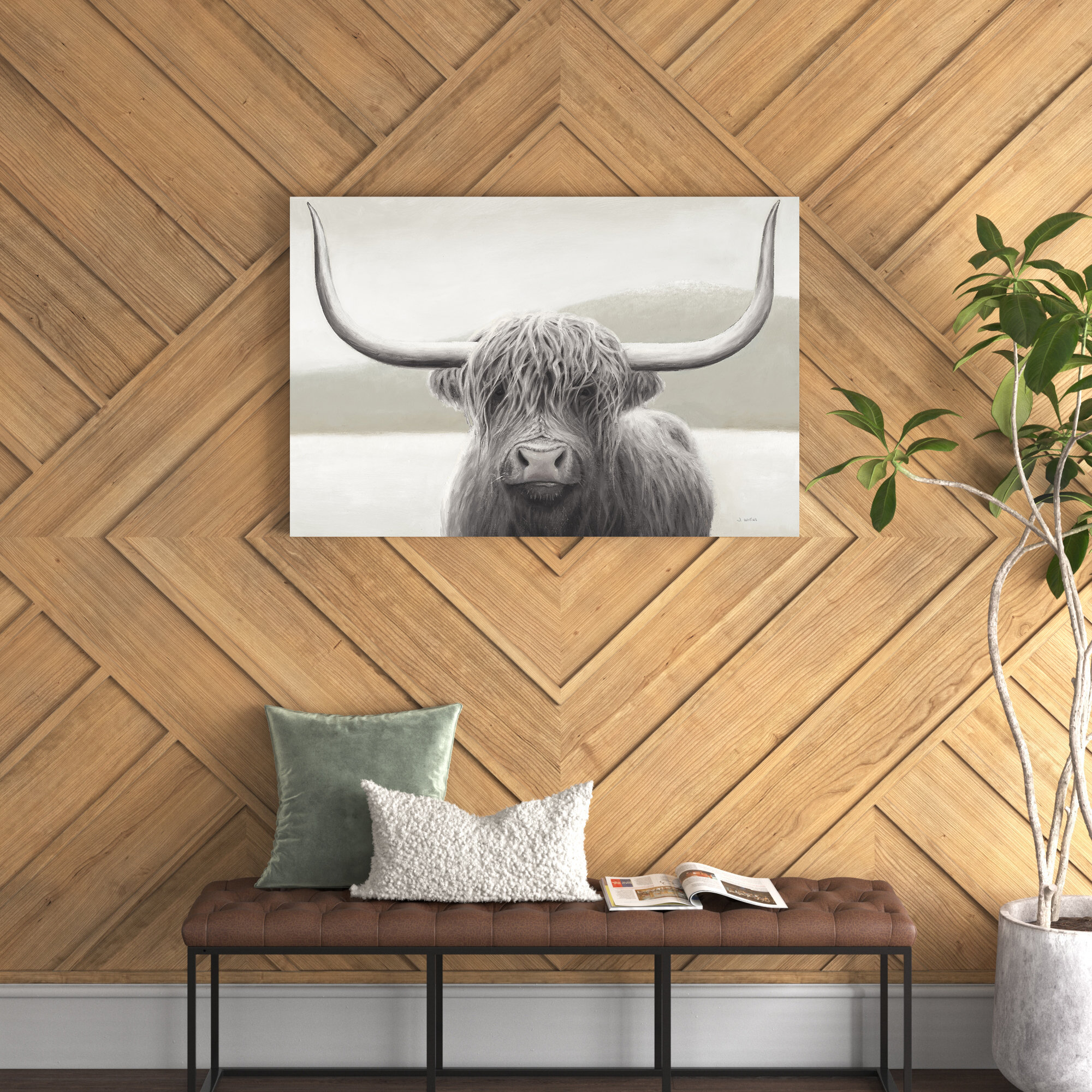 Union Rustic Highland Cow Neutral & Reviews | Wayfair