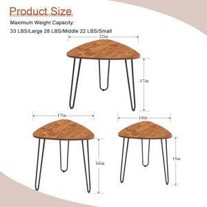 Union Rustic Summerall Nesting Coffee Tables, End Tables Set, Small ...