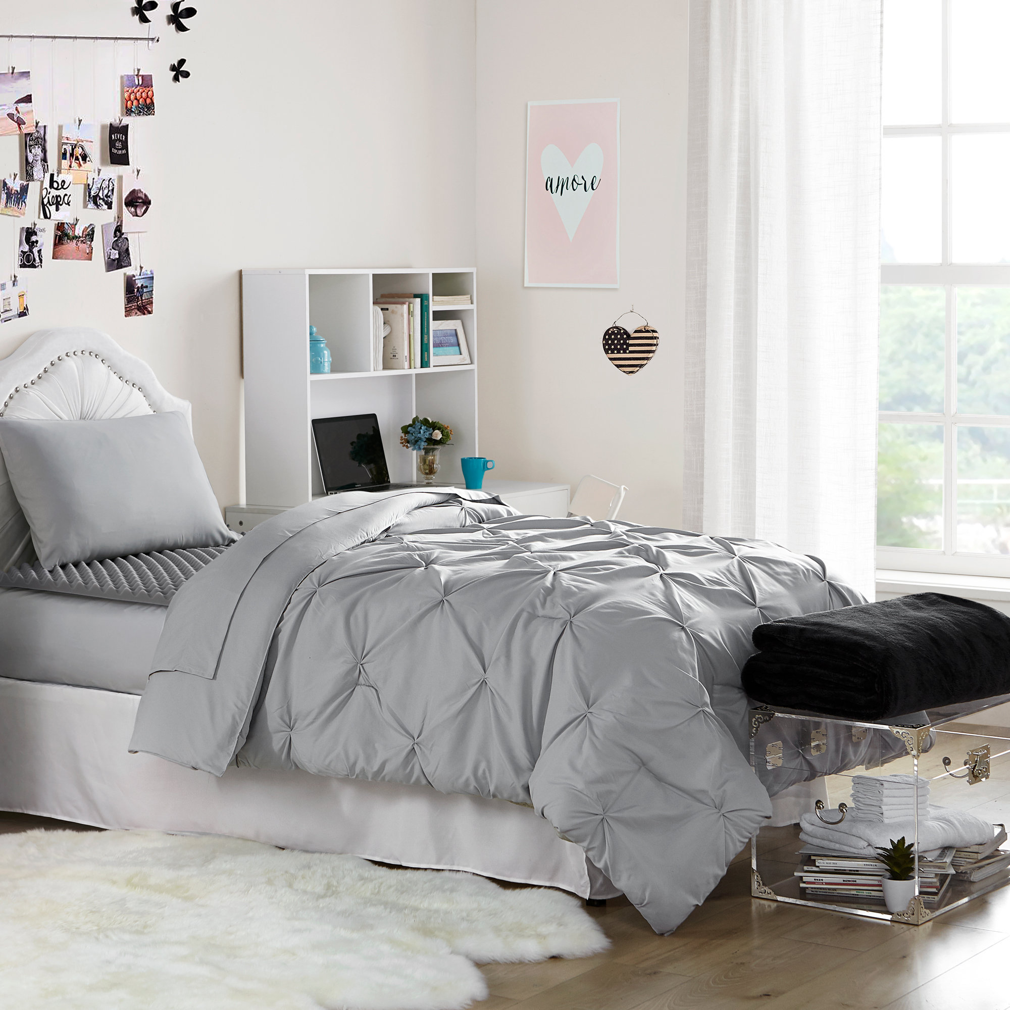DormCo 13 Piece Freshman College Dorm Pintuck Bedding Package | Wayfair