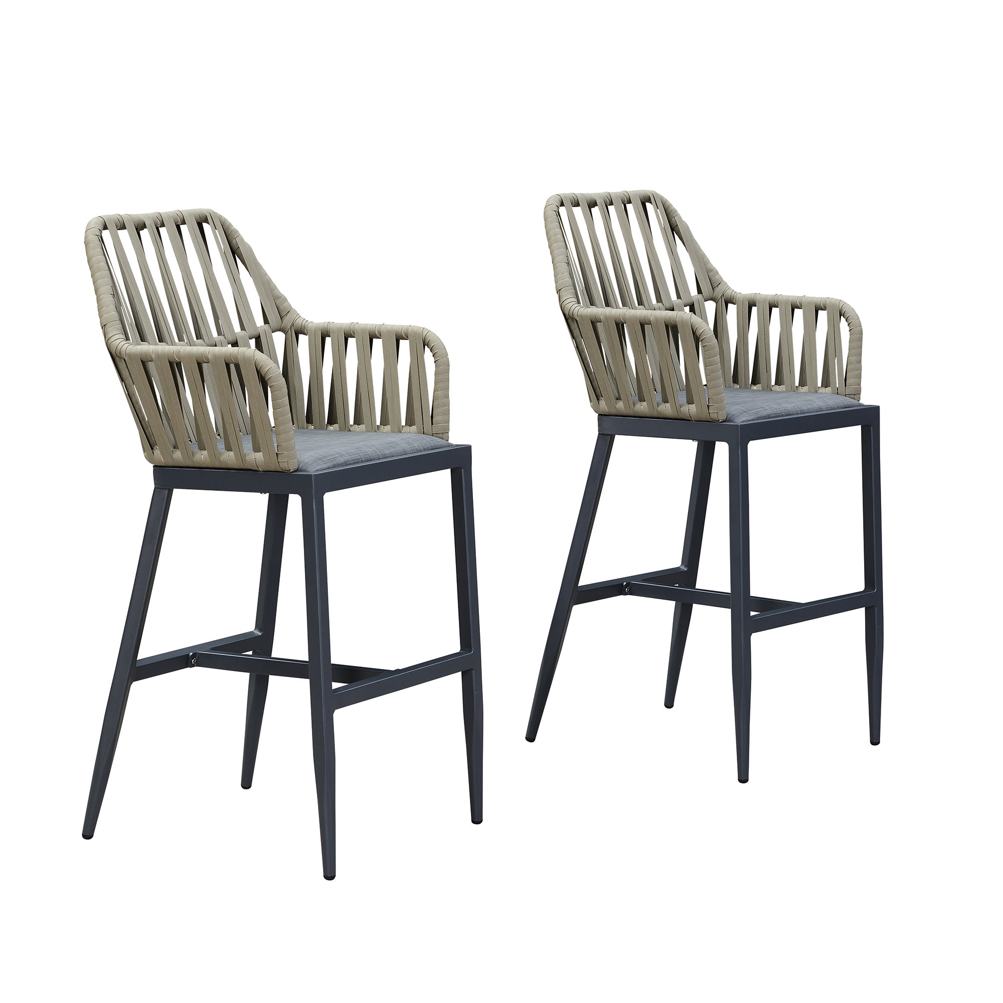 Latitude Run® Rhyce Powder Coated Aluminum Outdoor 28.35" Cushioned ...