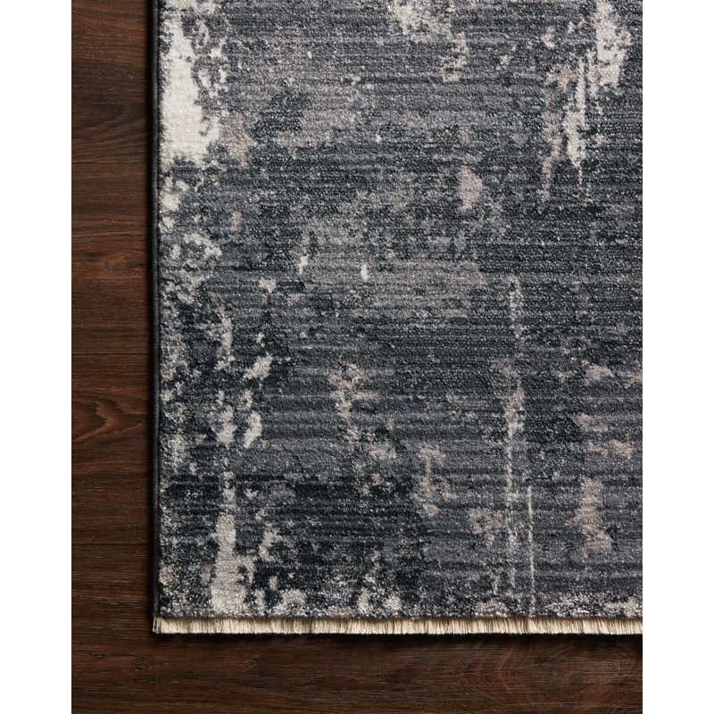 Williston Forge Ballyrashane Power Loom Black/Gray Rug & Reviews | Wayfair