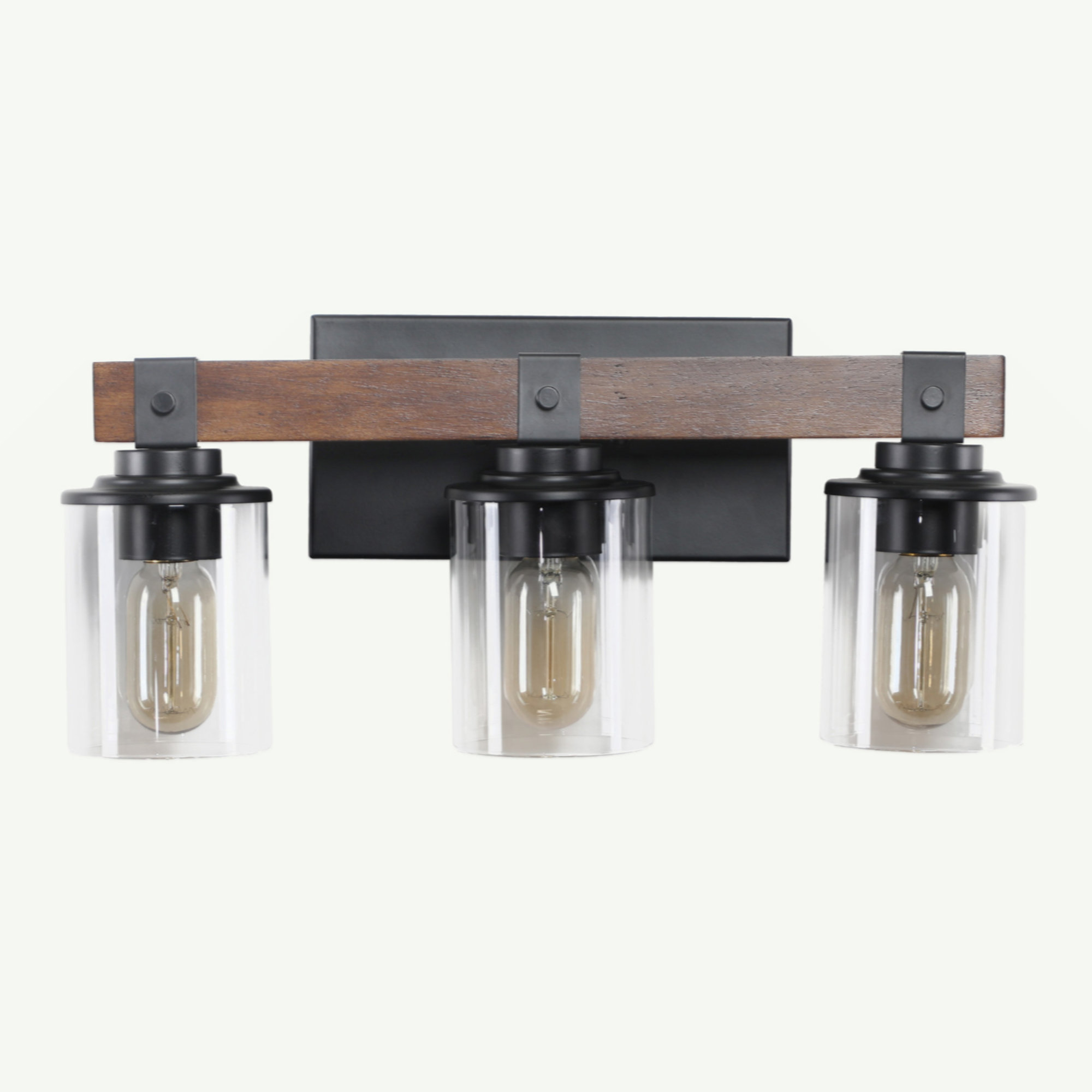 Gracie Oaks 3-Lights Farmhouse Vanity Lights Fixture Rustic Bathroom ...